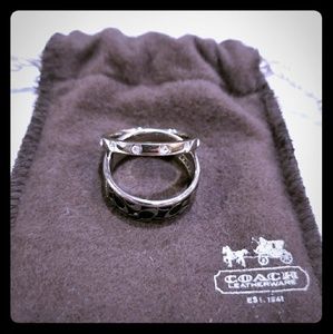 Coach | Jewelry | Coach Ring Set Black Silver | Poshmark